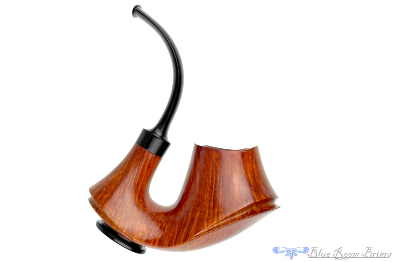Marek Cikl Pipe Bent Volcano Cavalier with Ebonite – Blue Room Briars