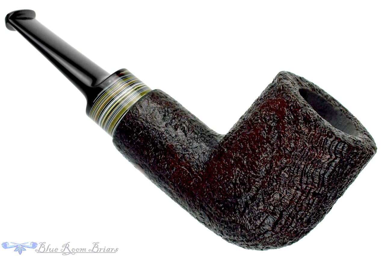 Bill Shalosky Pipe 730 Sandblast Billiard with Fordite – Blue Room Briars