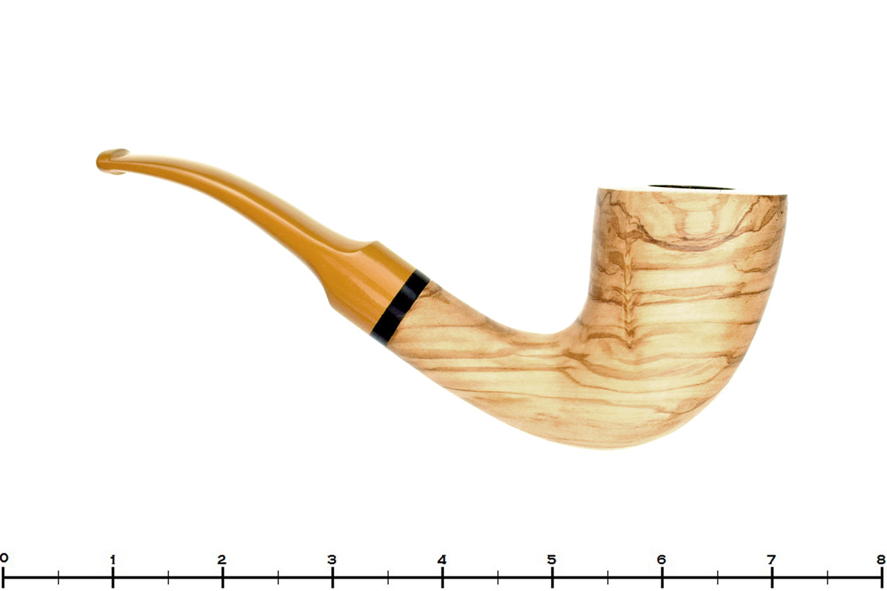 Dr. Bob Pipe Bent Olivewood Horn with Acrylic – Blue Room Briars