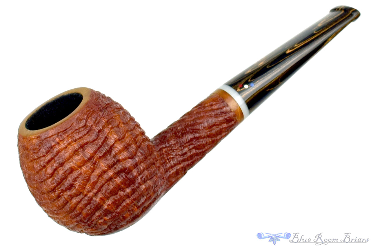 Dr. Bob Pipe (P) Carved Blast Apple with Acrylic and Brindle – Blue ...